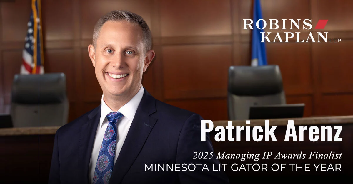 Patrick Arenz, Robins Kaplan Shortlisted in 2025 Managing IP Awards | Robins Kaplan LLP Law Firm